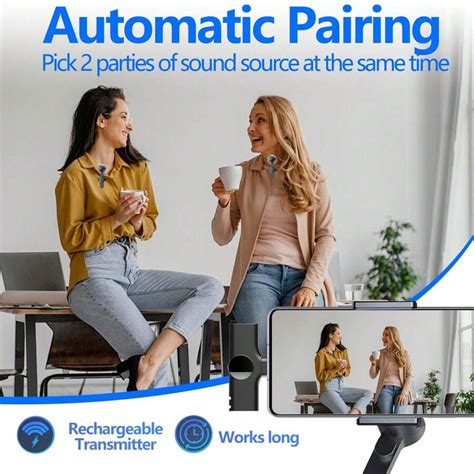 Professional Wireless Lavalier Lapel Microphone Compatible With Iphone Ipad Cordless