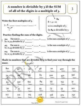 Learn And Practice Divisibility Rules Does It Divide By 3 TPT