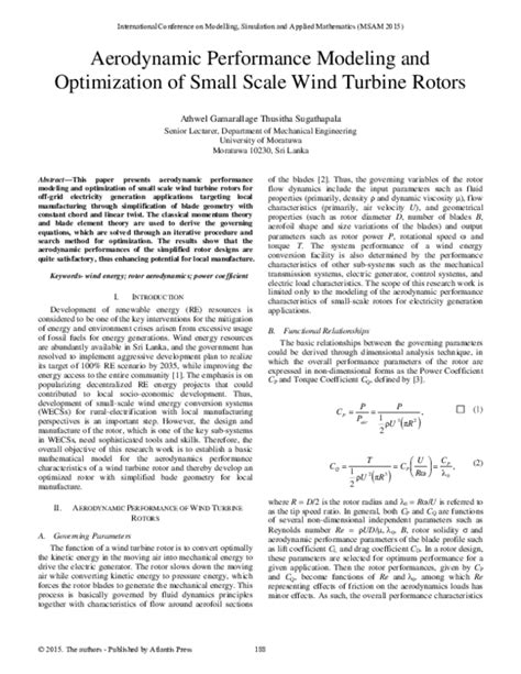 Pdf Aerodynamic Performance Modeling And Optimization Of Small Scale