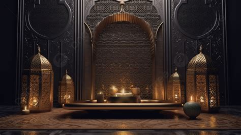 샹들리에가 있는 골드 인테리어 이슬람 가정 장식 스톡 영상 및 로열티 프리 영상 3d 렌더링 프리미엄 라마단 연단 고화질 사진 사진 배경 일러스트 및 사진 무료