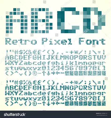 Fun Old Style Pixel Art Font Stock Vector Royalty Free 299988110 Shutterstock