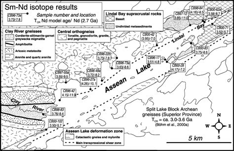 Schematic Geologic Map Of The Assean Lake Area With Distribution Of