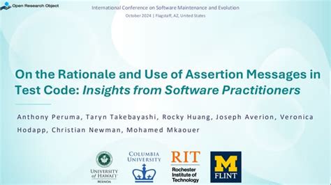 On The Rationale And Use Of Assertion Messages In Test Code Insights