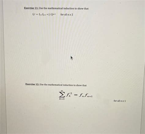 Solved Exercise Use The Mathematical Induction To Show Chegg