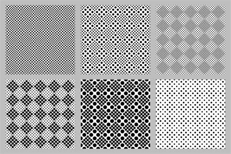 Seamless Retro Circle Pattern Background Design Set Stock Vector