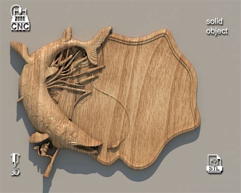 Tea Tray Barracuda Pattern File Stl 3d Model For Cnc And 3d Printer Etsy