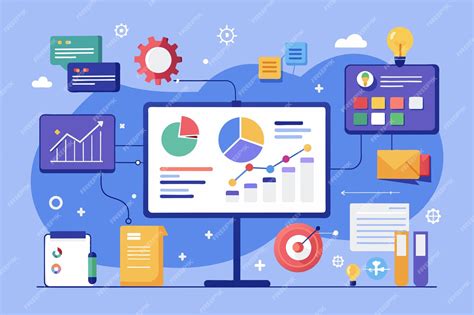 Premium Vector Computer Screen With Various Icons Surrounding It In A Minimalist And Simple