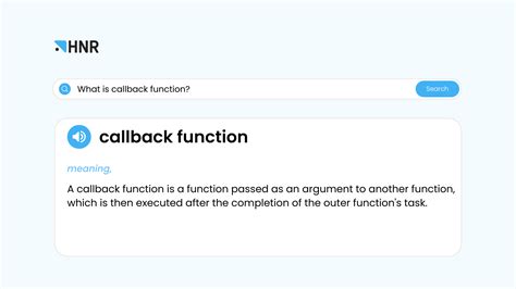 Callback Function Hnr Tech