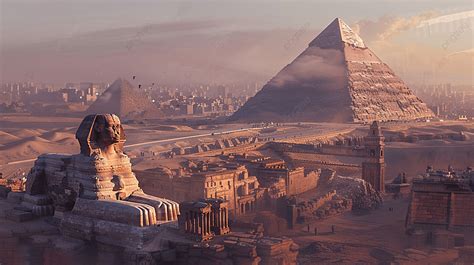 The Statue Of Sphinx And Pyramids Of Giza Cairo Egypt Background