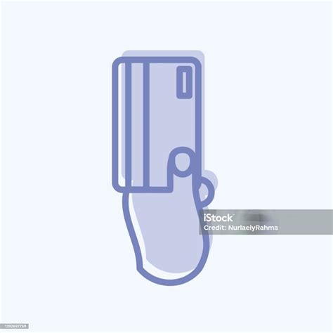 아이콘 신용 카드 보유 손 동작 기호에 적합합니다 두 가지 톤 스타일 편집 가능한 간단한 디자인 디자인 템플릿 벡터 간단한 기호 그림 가상현실에 대한 스톡 벡터 아트 및