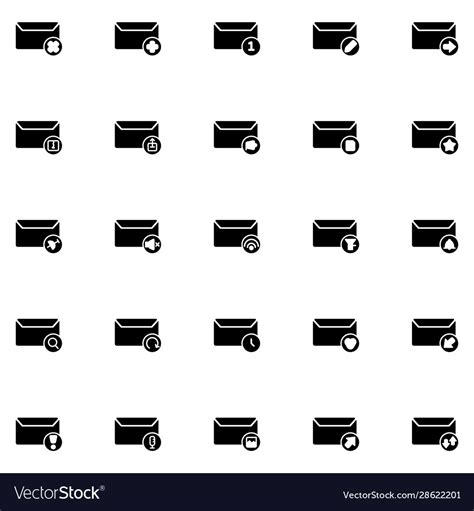 Message Icon Set Design Solid Style Part 2 Vector Image