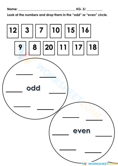 Odd Vs Even Worksheet