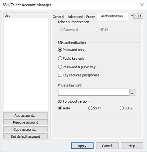 Configure SSH Telnet Accounts For UEStudio S Integrated SSH Telnet Window