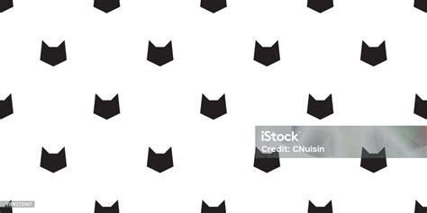 고양이 원활한 패턴 벡터 새끼 고양이 Calico 머리 얼굴 스카프 고립 만화 타일 벽지 반복 배경 일러스트 낙서 디자인 머리에 대한 스톡 벡터 아트 및 기타 이미지