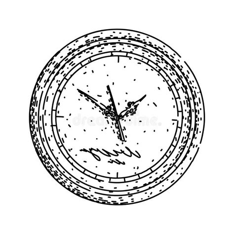 Second Tock Dial Watch Clock Vector Sketch Stock Illustrations 15