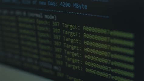 Cryptocurrency Mining On A Computer Screen The Algorithm Of The Computer Program On The Monitor