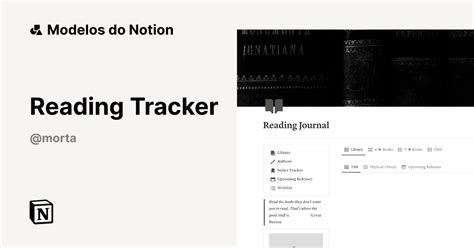 Reading Tracker Modelo Por Morta Marketplace Do Notion