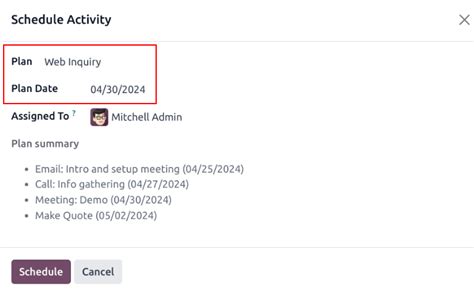 Utilize Activities For Sales Teams Odoo 18 0 Documentation