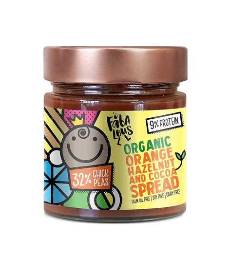 Fabalous Organic Orange Chcolate Spread Hazelnut And Cocoa Chickpea Spread Vegan