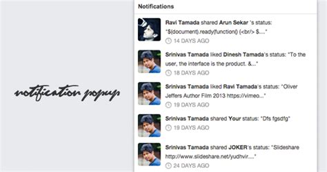 Facebook Style Notification Popup Using CSS And Jquery