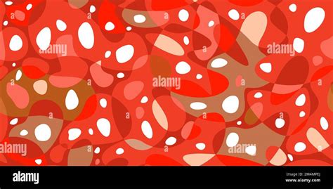 Amanita Muscaria Inspired Geometric Seamless Simple Flat Abstract Colorful Vector Illustration