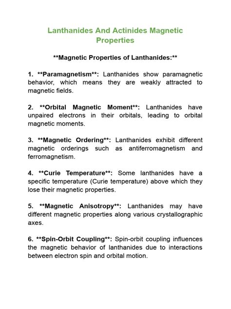 Magnetic Properties Of Lanthanides And Actinides 3 Pdf Ferromagnetism Magnetism