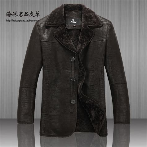 2013新款皮毛一体鳄鱼纹绵羊皮男装皮克服羊羔毛真皮皮衣法国凯撒pc77887423