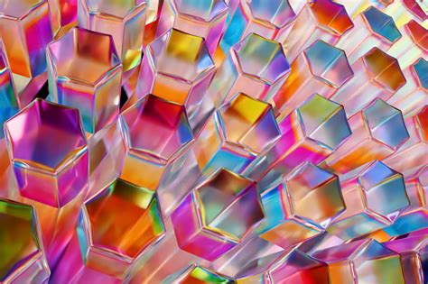 유리 여러 가지 빛깔의 육각형 투명한 기하학적 결정 3d 렌더링 3차원 형태에 대한 스톡 사진 및 기타 이미지 3차원 형태 노드 데이터 0명 Istock
