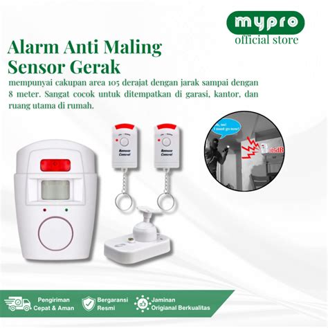 Promo Alarm Anti Maling Infrared Pir Sensor Gerak 2 Remote Lazada Indonesia