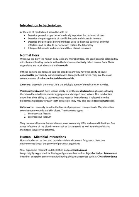 Introduction To Bacteriology Notes Memi30010 Medical Microbiology Ucd Thinkswap