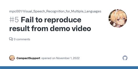 Fail To Reproduce Result From Demo Video · Issue 5 · Mpc001visual