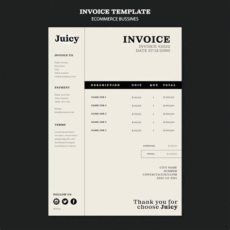 Premium Psd E Commerce Business Invoice Template