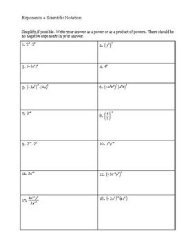 Simplifying Exponential Expressions And Scientific Notation By JRoho