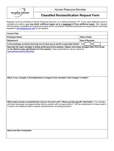 Fillable Online Classified Reclassification Request Fax Email Print Pdffiller