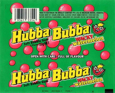 Hubba Bubba Australia Gum Wrappers World