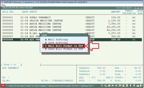 How To E Mail Selected Bill In Pdf Format In Marg Software