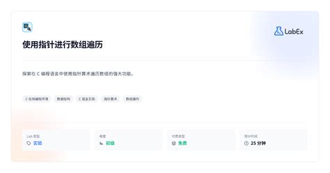使用指针进行数组遍历 Labex