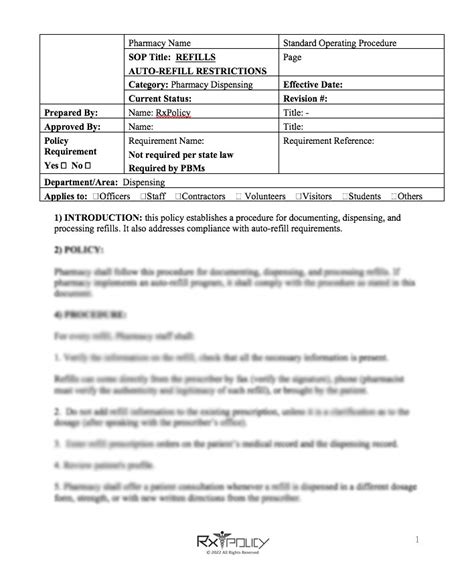 Refills And Auto Refill Restrictions — Rxpolicy