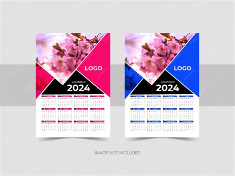 Premium Vector 2024 Calendar Template Design Vector Layout Of A Wall