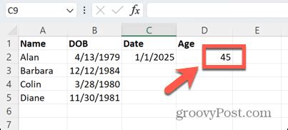 How To Calculate Age From Date Of Birth In Excel