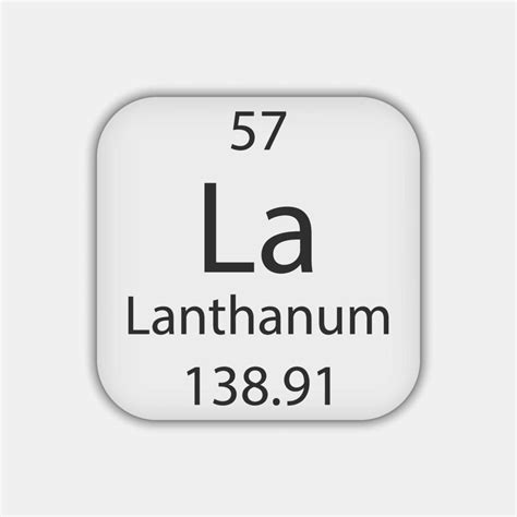 Lanthanum Symbol Chemical Element Of The Periodic Table Vector