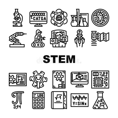 Stem Engineer Process And Science Icons Set Vector Stock Vector Illustration Of Stem