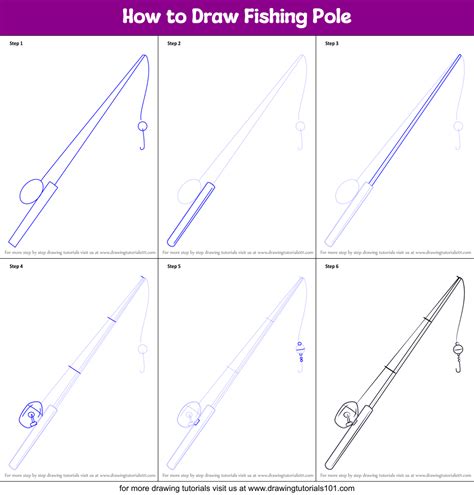 How To Draw Fishing Pole Everyday Objects Step By Step DrawingTutorials Com