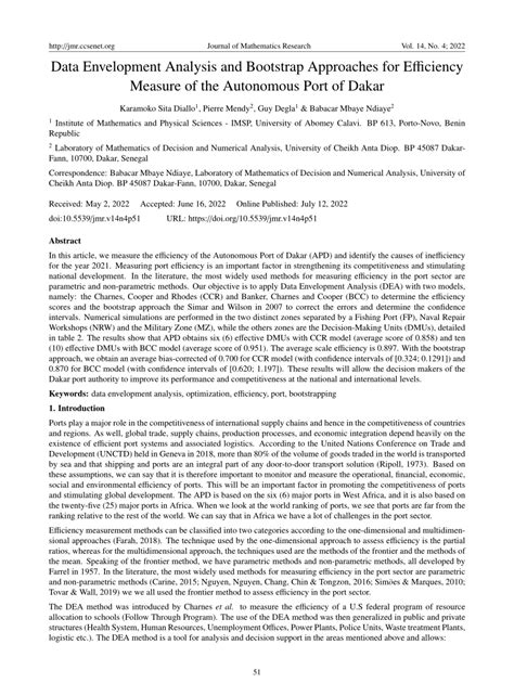 Pdf Data Envelopment Analysis And Bootstrap Approaches For Efficiency