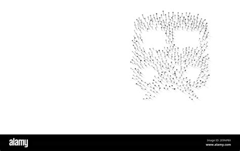 3d Rendering Of Nails In Shape Of Symbol Of Train From Front View With