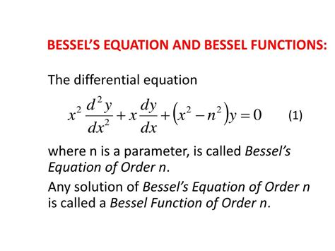 Ppt Bessels Equation And Bessel Functions Powerpoint Presentation