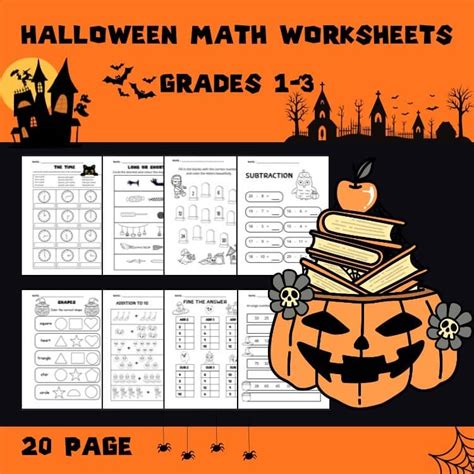 Halloween Math Worksheets Grade 1 By Pink Frog Studio Tpt