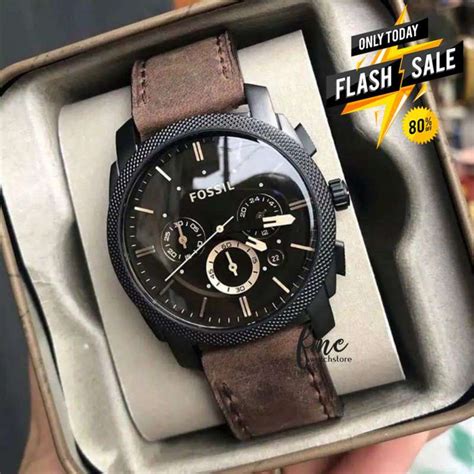 Promo Jam Tangan Fossil Pria Fs4656 Machine Mid Size Chronograph 42mm Tin Box Diskon 62 Di