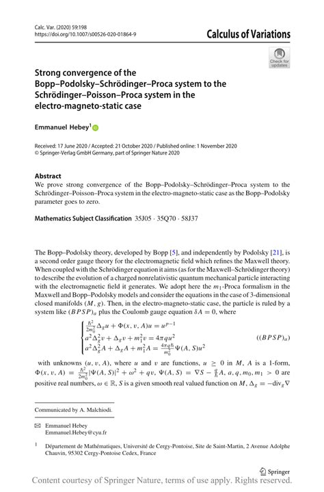 Strong Convergence Of The Bopppodolskyschrödingerproca System To The Schrödingerpoisson