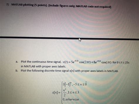 Solved Matlab Plottinginclude Figures Only Matlab Code